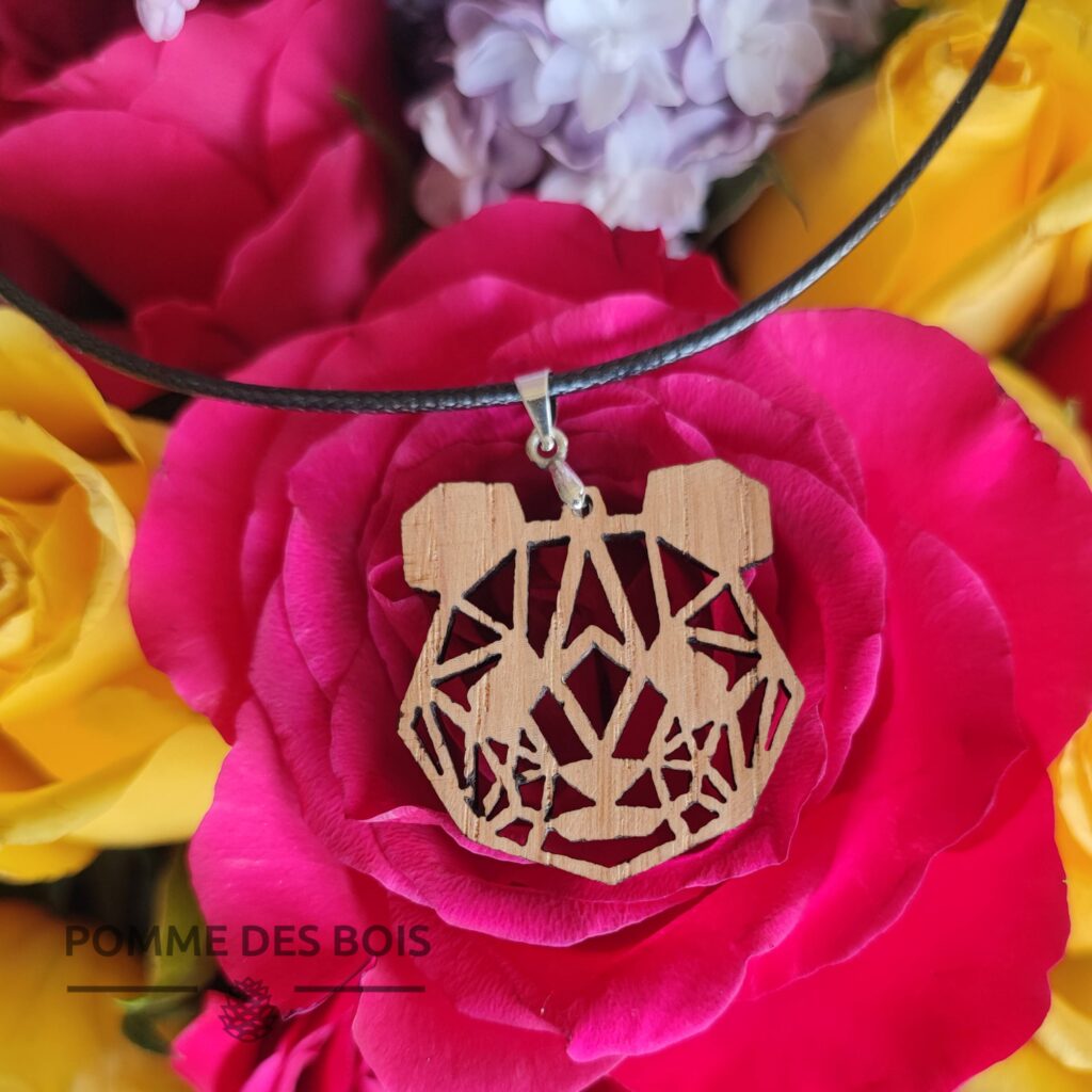 Collier - Ours / Panda - Pomme des Bois